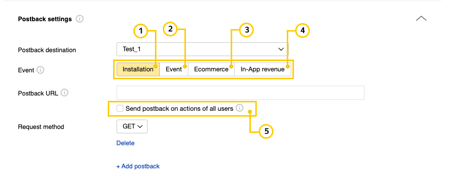 Postback policy | AppMetrica